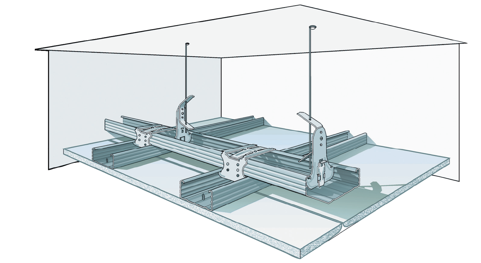 კნაუფის ონლაინ მაღაზია | D112 - შეკიდული ჭერის სისტემა ლითონის ორდონიან ...